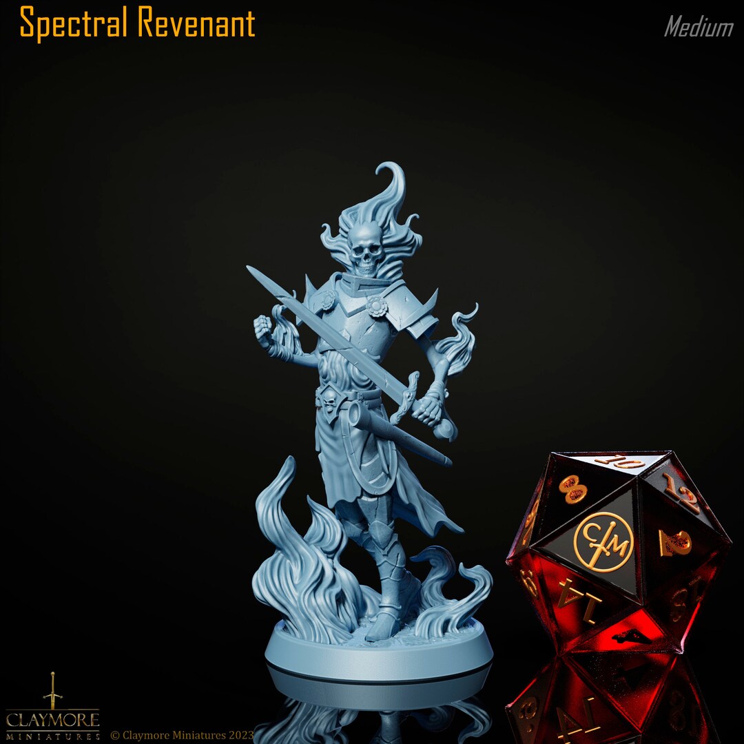 Spectral Revenant Dnd Miniature 3D Print for Painting, Dungeons and ...