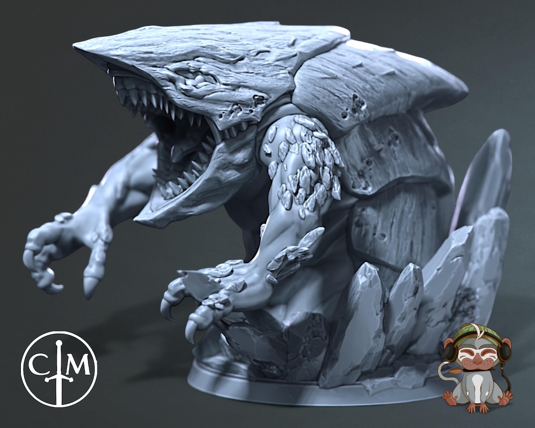 Bulette the Land Shark Dnd Miniature 3D Print for Painting, Dungeons ...