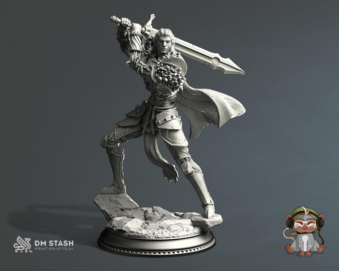 Elf Fighter Dnd Miniature 3D Print for Painting, Dungeons and Dragons ...