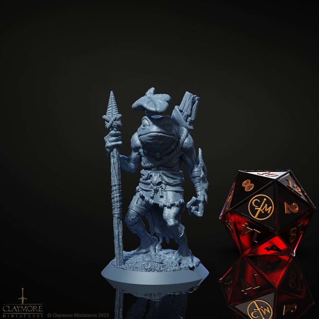Bullywug Warrior Dnd Miniature 3D Print for Painting, Dungeons and ...