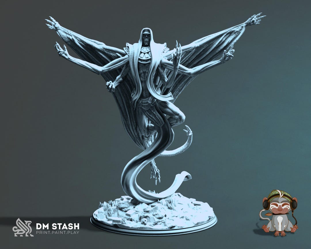 Ancient Wraith Dnd Miniature 3D Print for Painting, Dungeons and ...