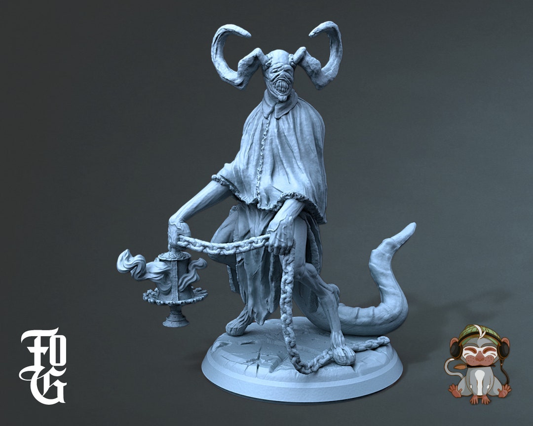 Nightmare Monster DnD Miniature 3D Print for painting, Dungeons and ...