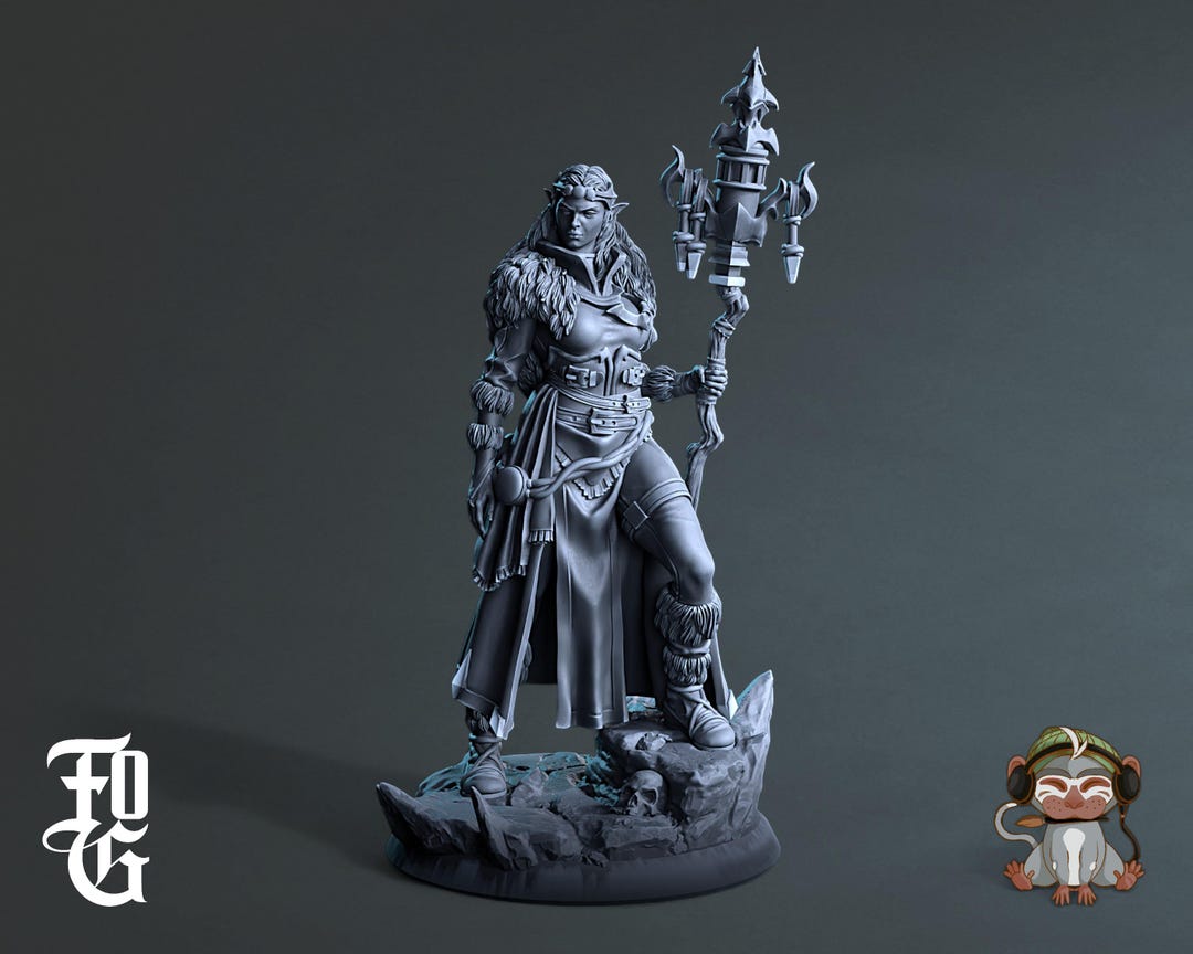 Human Shaman Witch Dnd Miniature 3D Print for Painting, Dungeons and ...