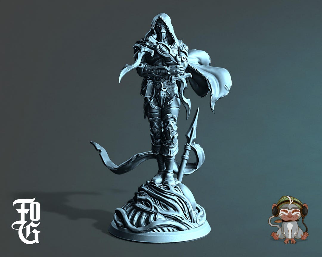 Forgeborn Rogue Dnd Miniature 3D Print for Painting, Dungeons and ...
