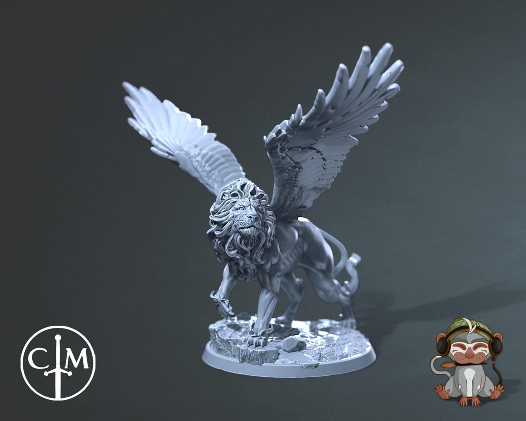 Celestial Lion Dnd Miniature 3D Print for Painting, Dungeons and ...