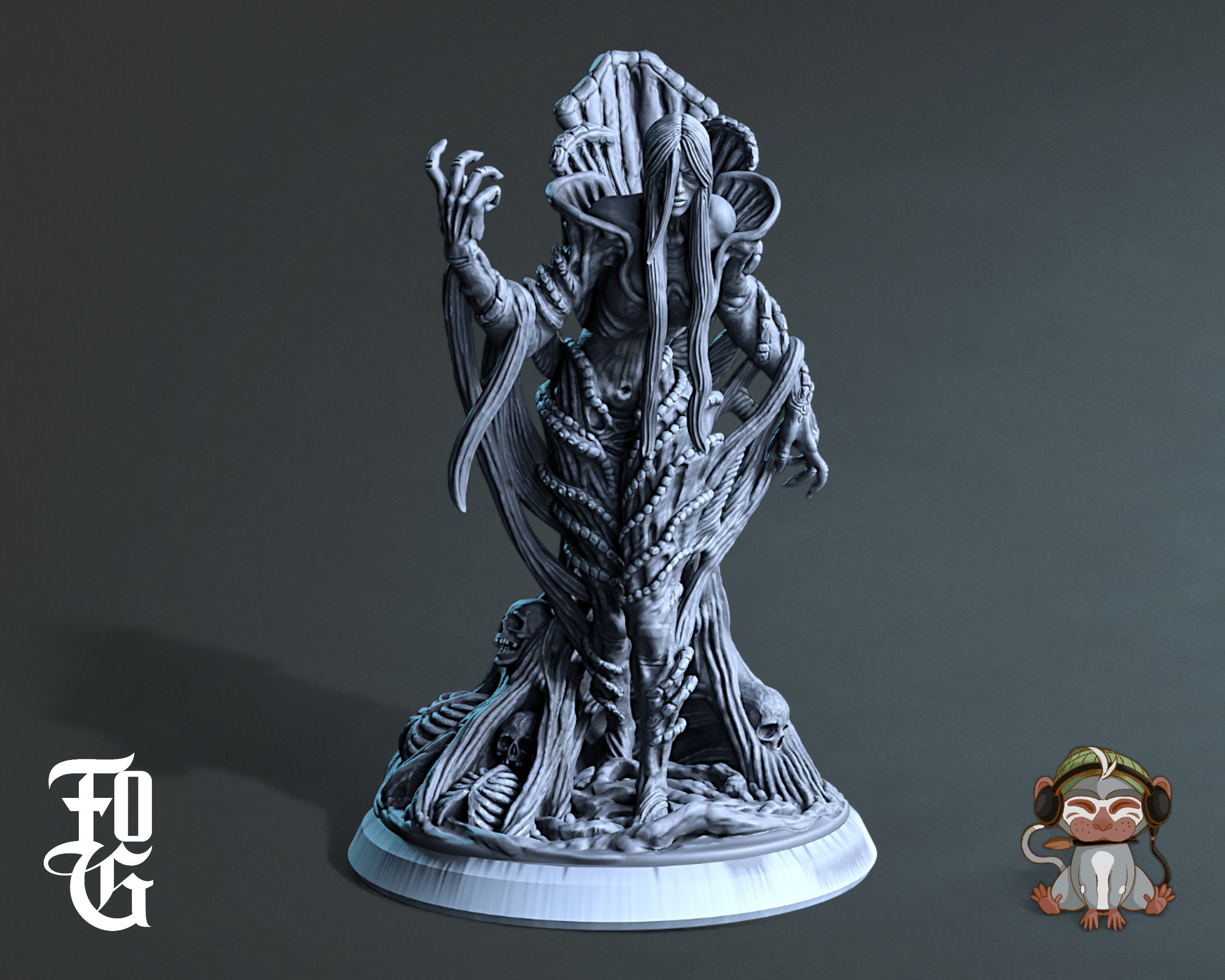 Lady of Rot and Decay Dnd Miniature 3D Print for Painting, Dungeons and ...