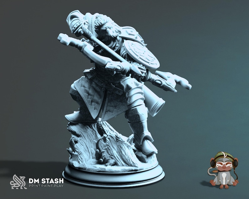 Dwarf Ranger Dnd Miniature 3D Print for Painting, Dungeons and Dragons ...