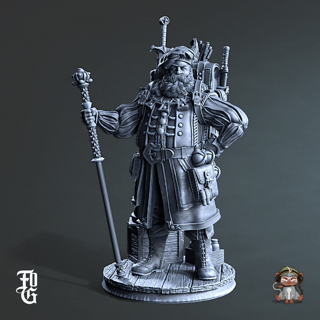 Bradat Falstaff, Merchant NPC Dnd Miniature 3D Print for Painting ...