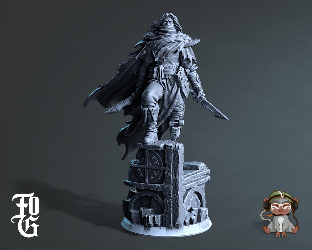 Cloaked Assassin Dnd Miniature 3D Print for Painting, Dungeons and ...