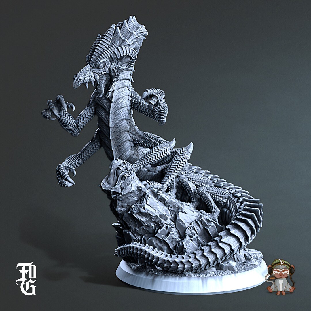 Behir Serpent Dnd Miniature 3D Print for Painting, Dungeons and Dragons ...