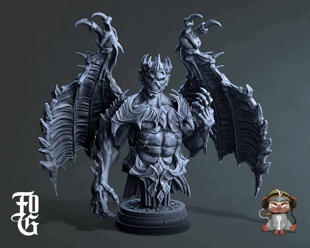 Gargoyle King Dungeons and Dragons Bust 3D Print | Flesh of Gods | 80mm ...