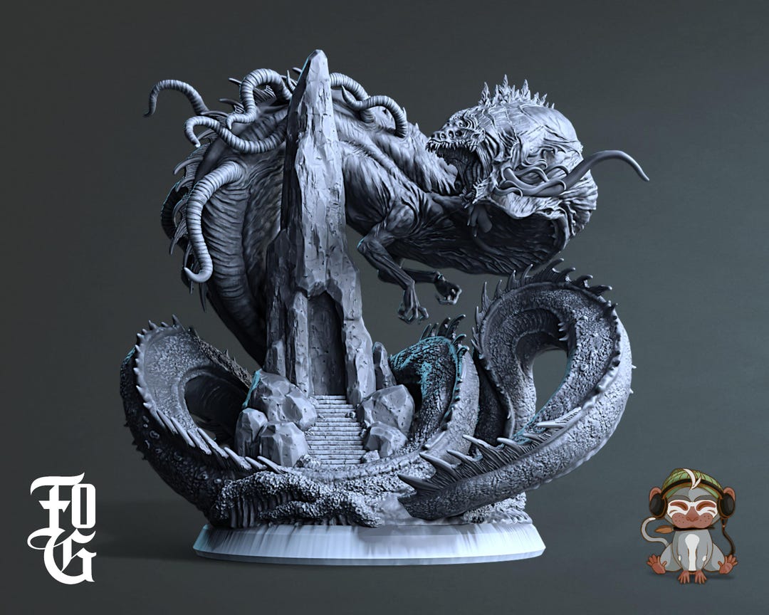 Leviathan Sea Monster Dnd Miniature 3D Print for Painting, Dungeons and ...
