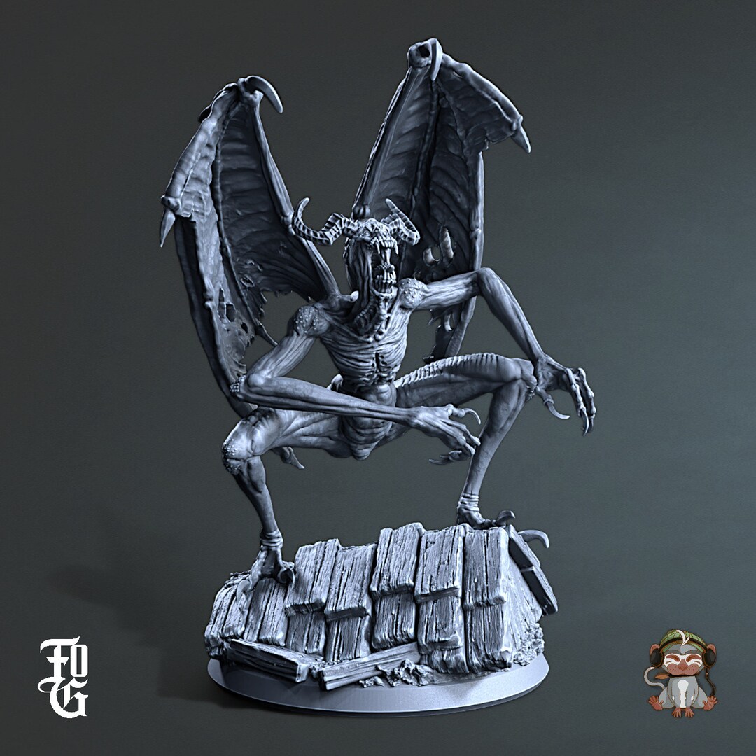Nightgaunt Hunter Demon High Quality Dungeons and Dragons Miniature 3D ...