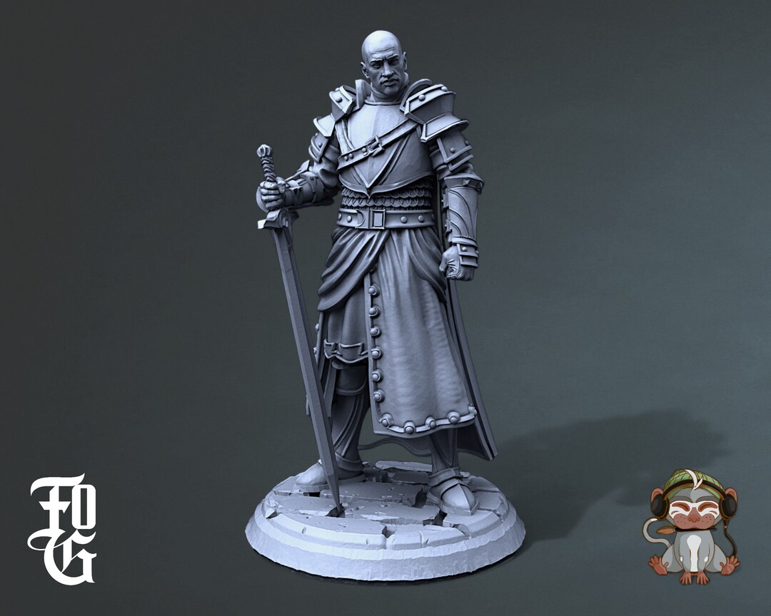 Knight Lord Dnd Miniature 3D Print for Painting, Dungeons and Dragons ...