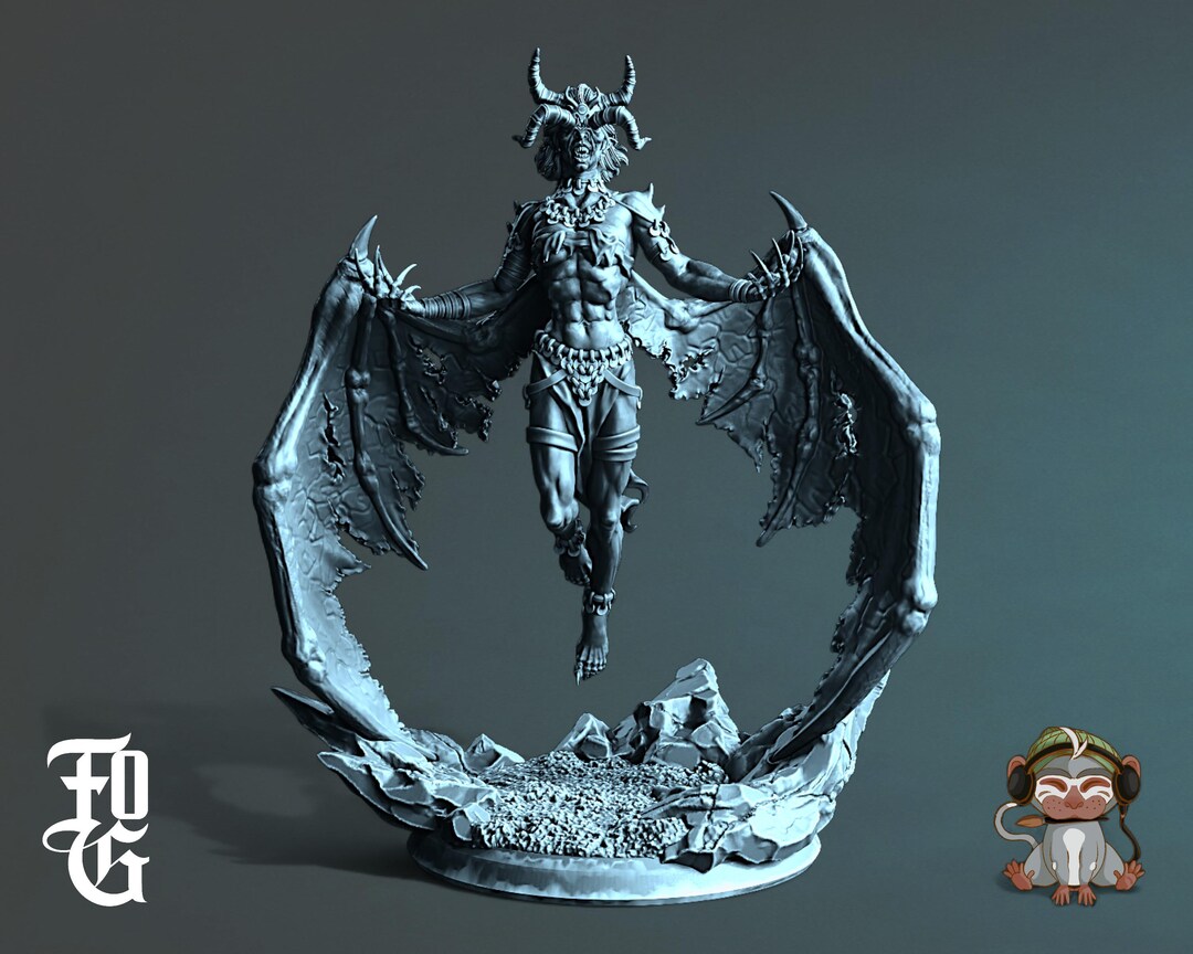 Winged Demon Hag Dnd Miniature 3D Print for Painting, Dungeons and ...