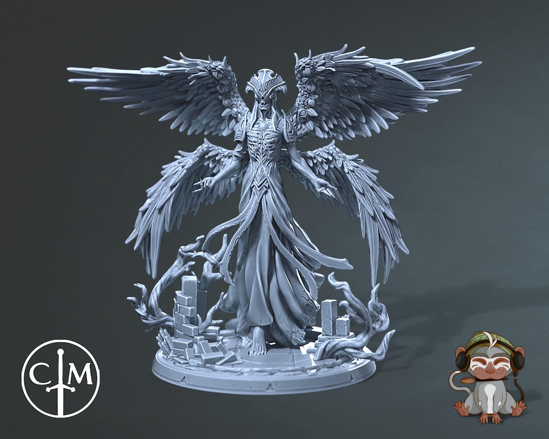 Angel of Death Tabletop RPG Dnd Dungeons and Dragons Miniature 3D Print ...