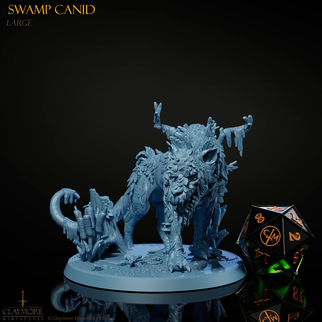 Swamp Canid Dnd Miniature 3D Print for Painting, Dungeons and Dragons ...