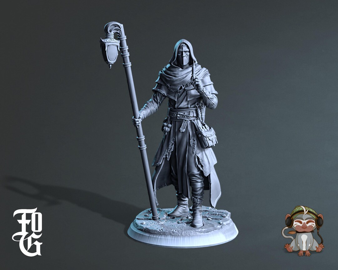Masked Cleric Dnd Miniature 3D Print for Painting, Dungeons and Dragons ...