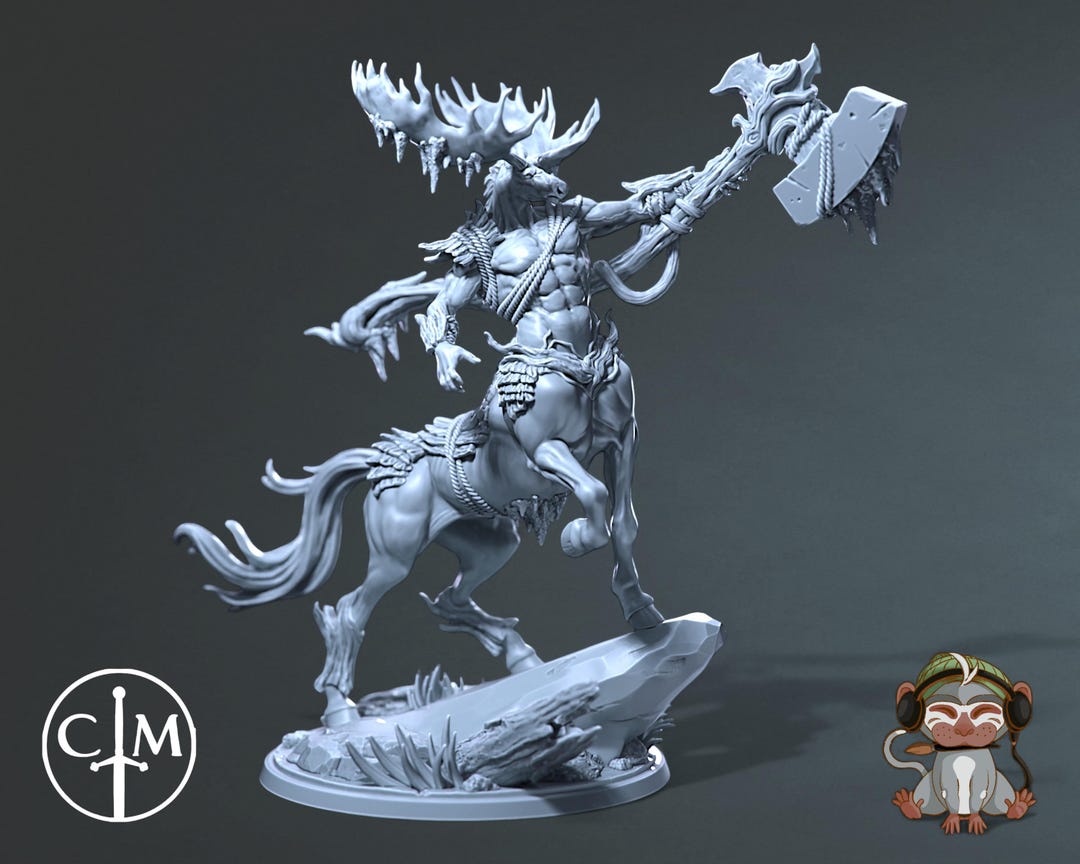Warden Centaur Dnd Miniature 3D Print for Painting, Dungeons and ...