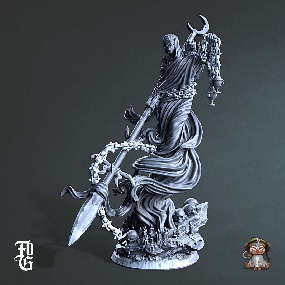 Ghostfire Wraith DnD Miniature 3D Print for painting, Dungeons and ...
