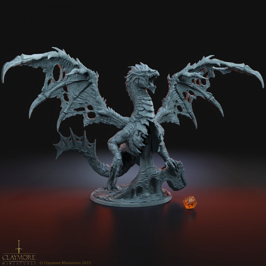 Black Dragon Dnd Miniature 3D Print for Painting, Dungeons and Dragons ...