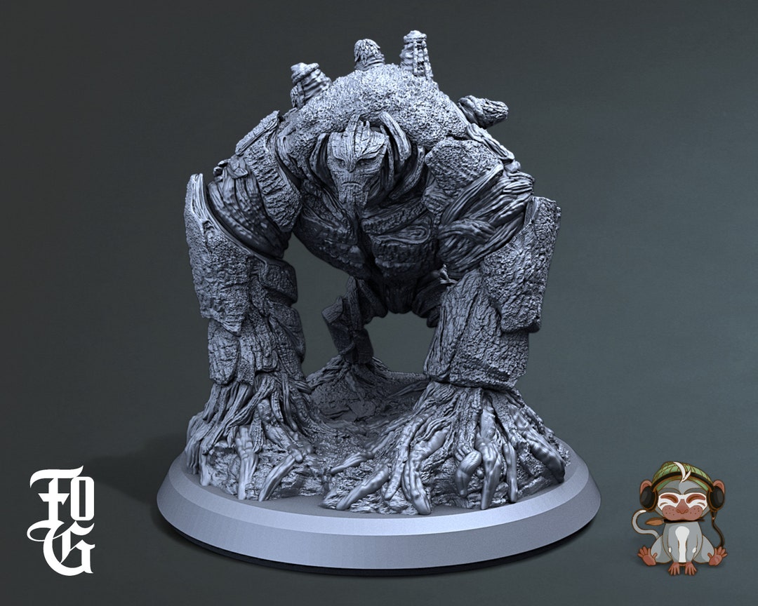 Wood Golem Dnd Miniature 3D Print for Painting, Dungeons and Dragons ...