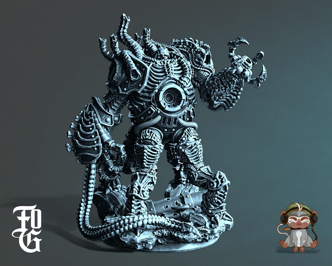Necrotech Golem BBEG Dnd Miniature 3D Print for Painting, Dungeons and ...