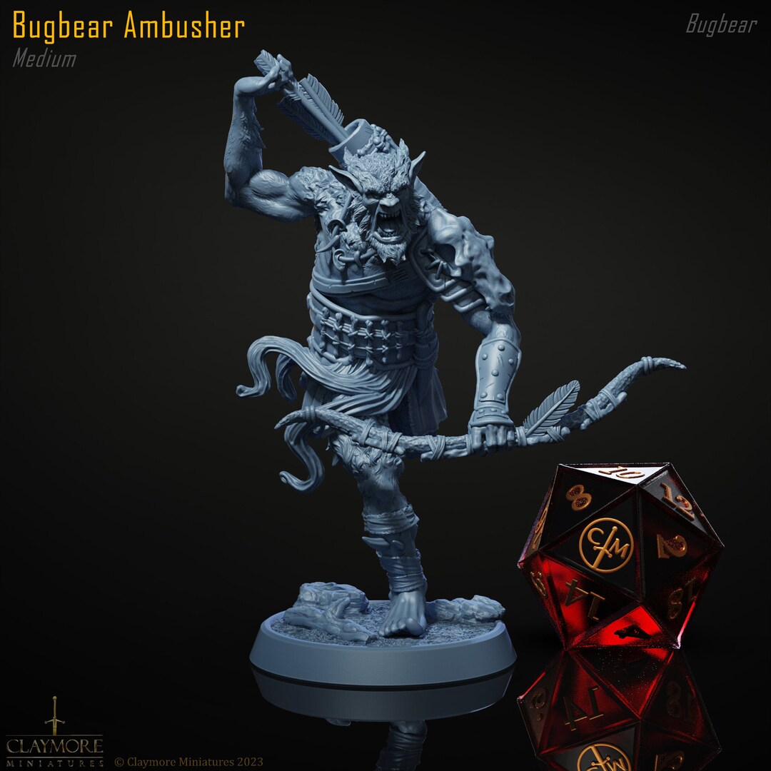 Bugbear Ambusher Tabletop RPG Dnd Dungeons and Dragons Miniature 3D ...