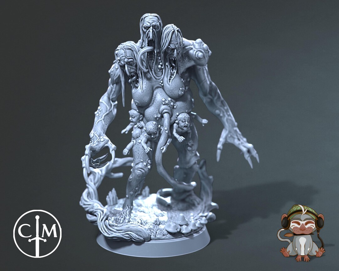 Coven Horror Hag Dnd Miniature 3D Print for Painting, Dungeons and ...