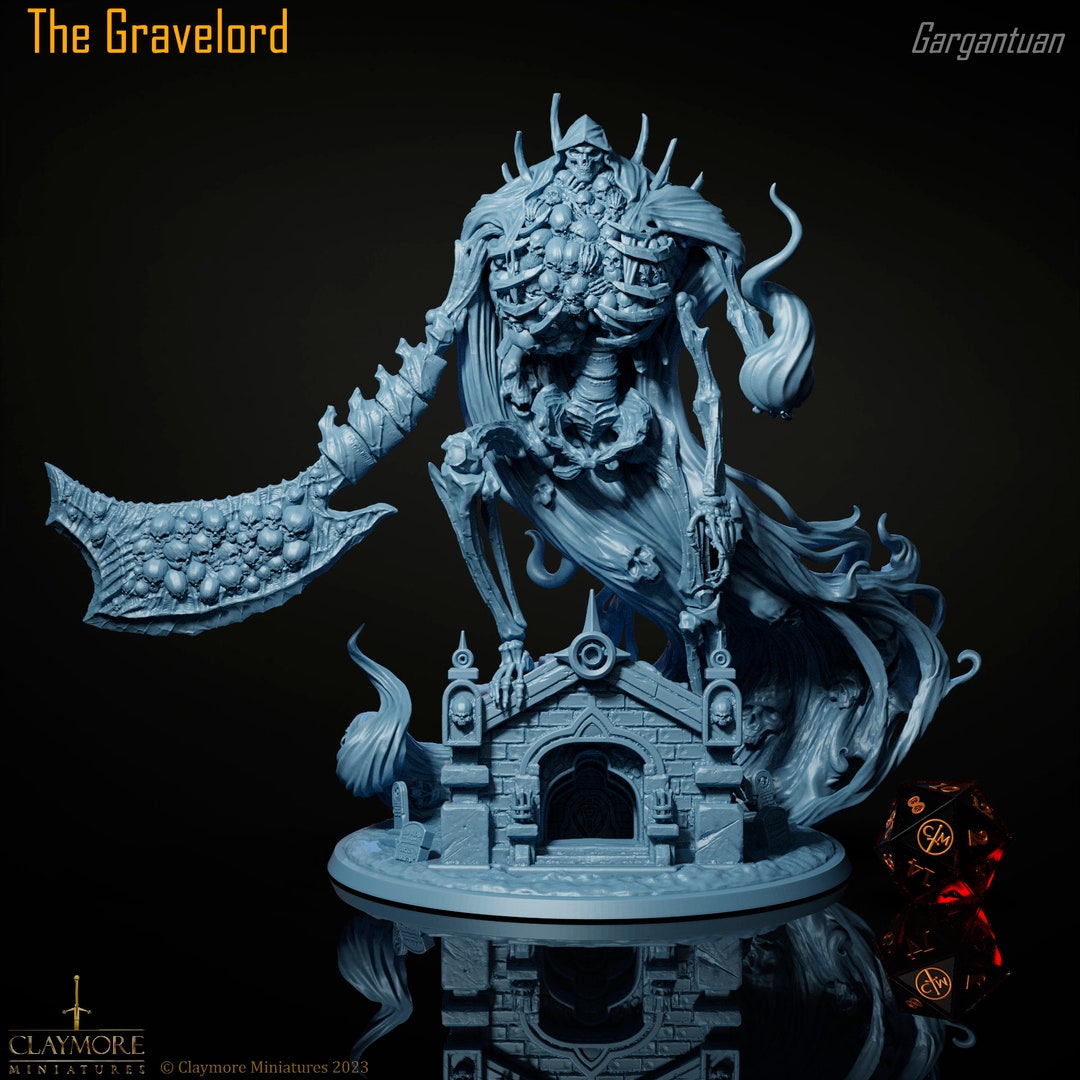 Skeleton Gravelord Dnd Miniature 3D Print for Painting, Dungeons and ...