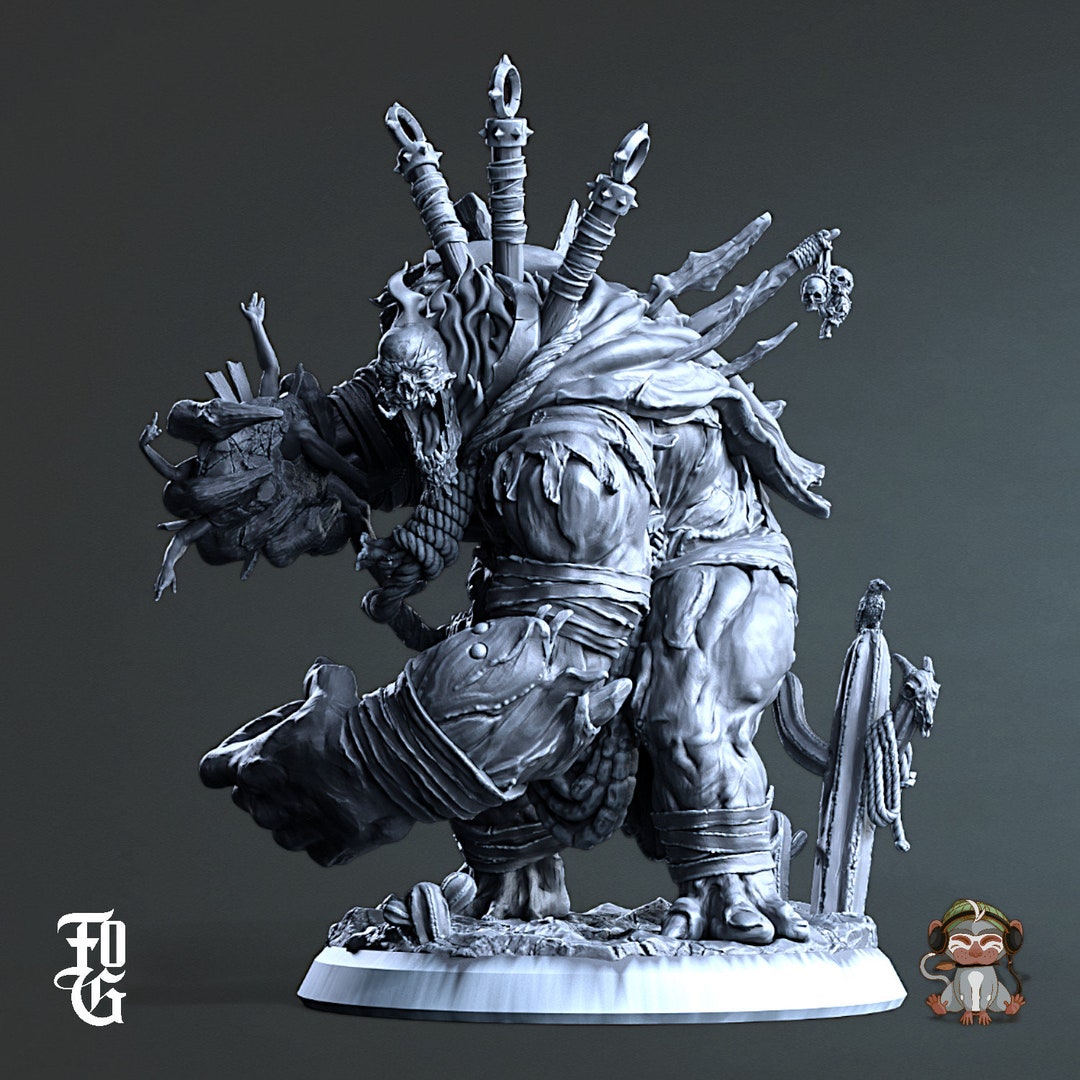 Ghost Town Golem DnD Miniature 3D Print for painting, Dungeons and ...