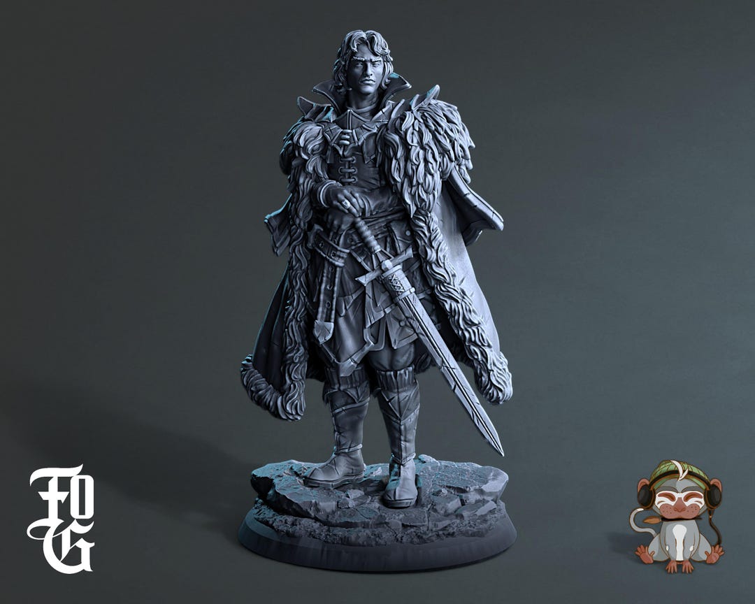 Noble Knight Dnd Miniature 3D Print for Painting, Dungeons and Dragons ...