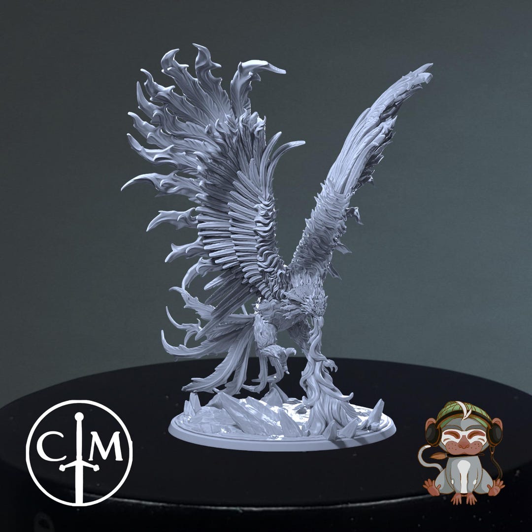 Pheonix Bird Monster Dnd Miniature 3D Print for Painting, Dungeons and ...