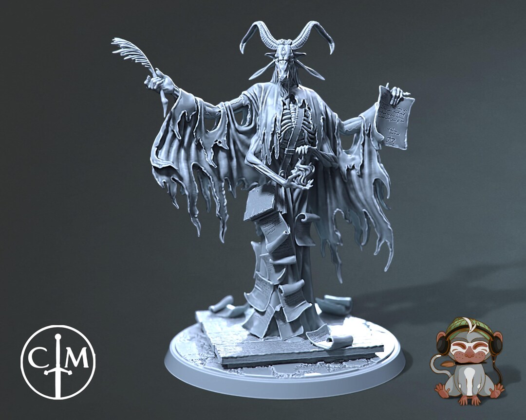 The Contract Writer DnD Miniature 3D Print for painting, Dungeons and ...