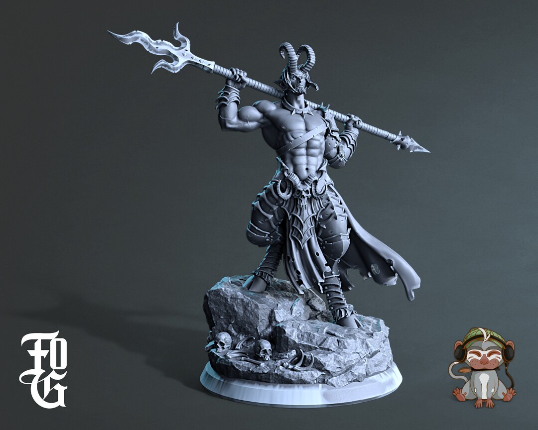 Demon Prince Dnd Miniature 3D Print for Painting, Dungeons and Dragons ...