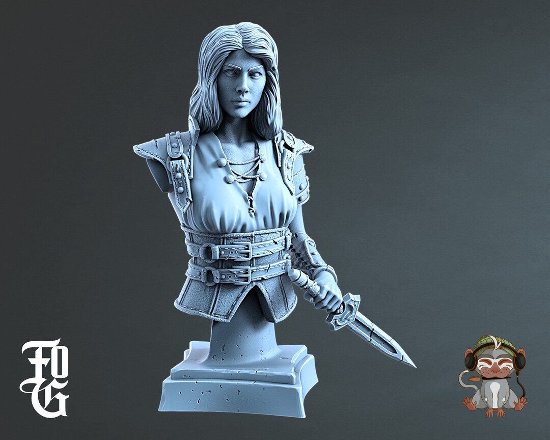 Duelist Tabletop RPG Hero Dnd Dungeons and Dragons Bust 3D Print ...