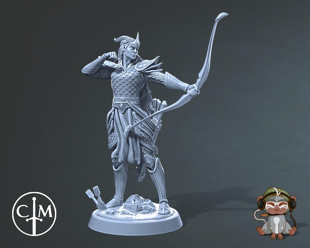 Tiefling Archer Fantasy Tabletop RPG Dnd Dungeons and Dragons Miniature ...