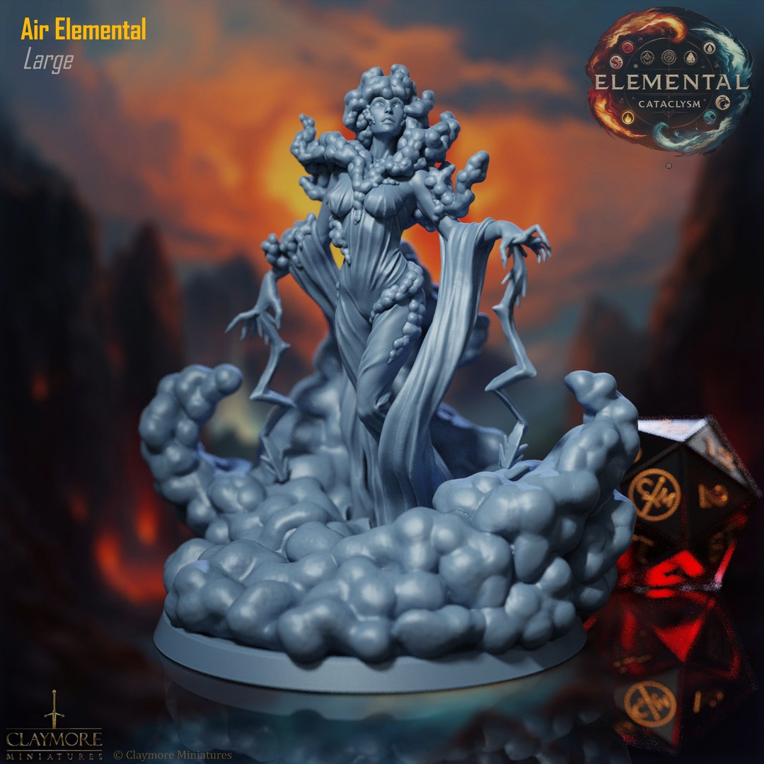 Air Elemental Dnd Miniature 3D Print for Painting, Dungeons and Dragons ...
