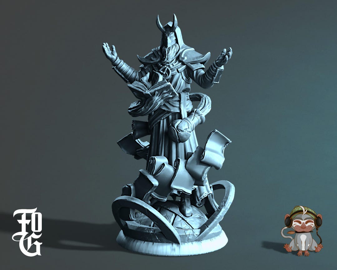 Arch Scribe Miniature 3D Print for painting and Tabletop RPG | 28mm ...