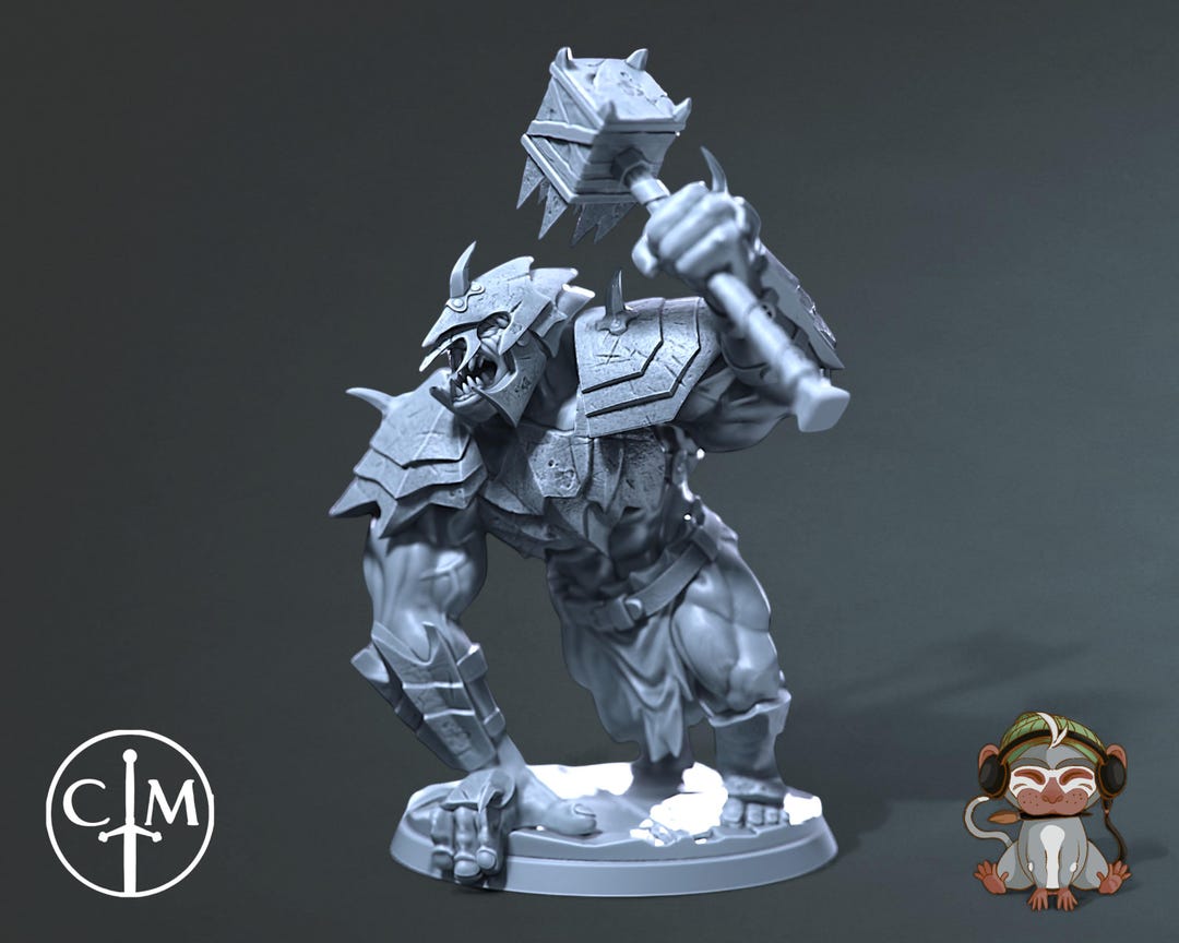 Ogre Beast Dnd Miniature 3D Print for Painting, Dungeons and Dragons Tabletop RPG | Claymore ...