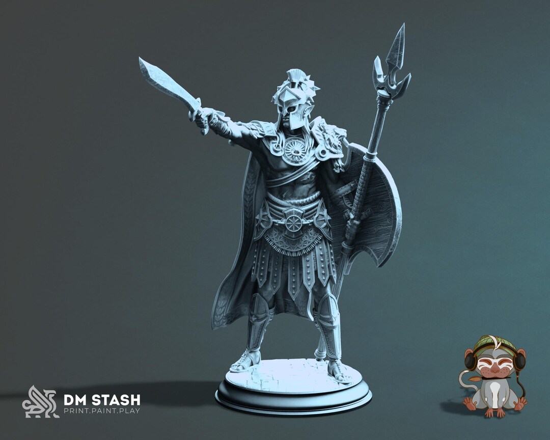 Dark Elf Gladiator Dnd Miniature 3D Print for Painting, Dungeons and ...