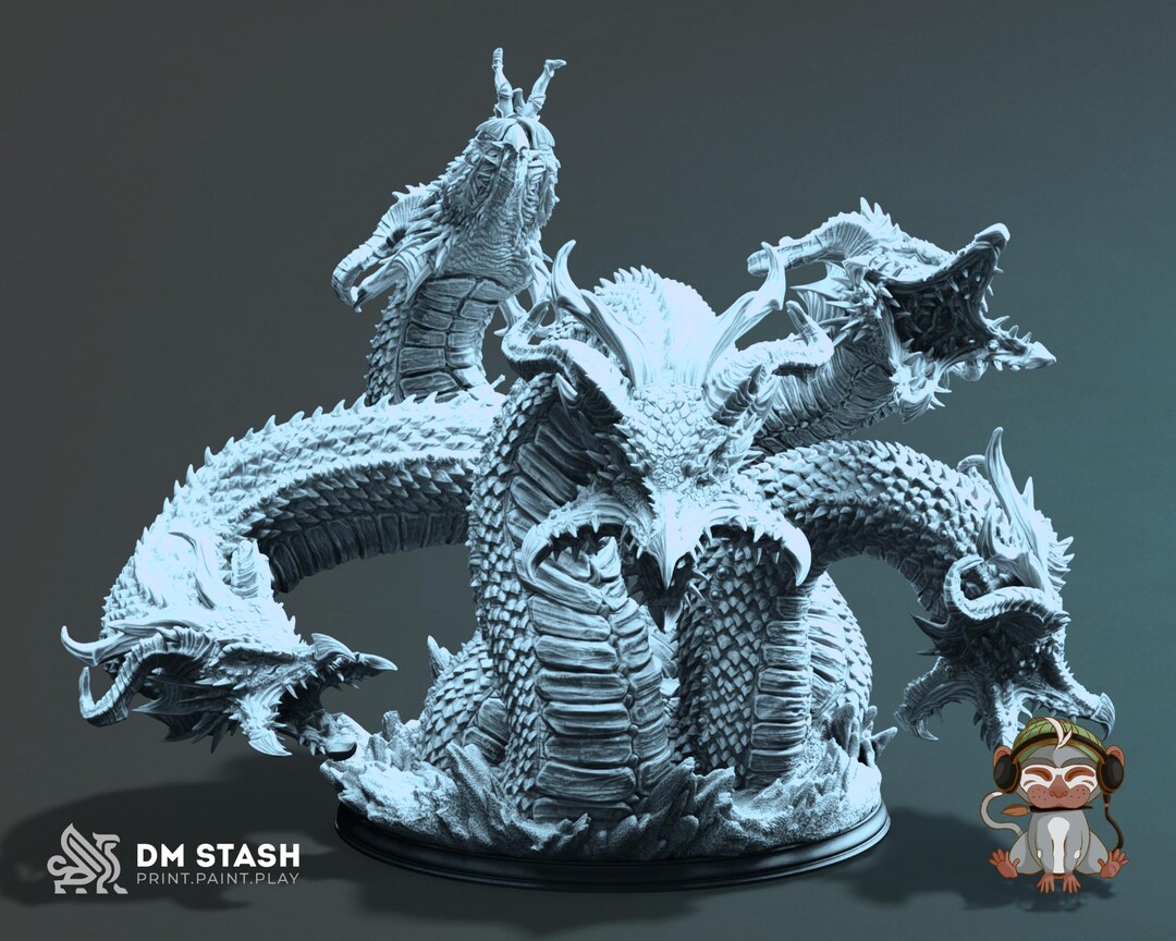Hydra Dnd Miniature 3D Print for Painting, Dungeons and Dragons ...