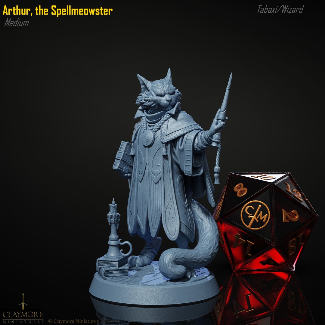 Catfolk Wizard Dnd Miniature 3D Print for Painting, Dungeons and ...