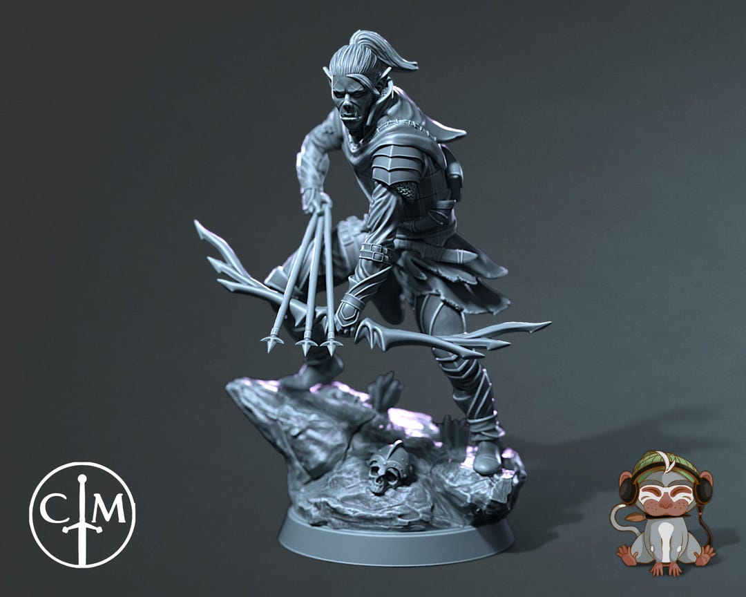 Morak-zag, Orc Archer Dnd Miniature 3D Print for Painting, Dungeons and Dragons Tabletop RPG ...