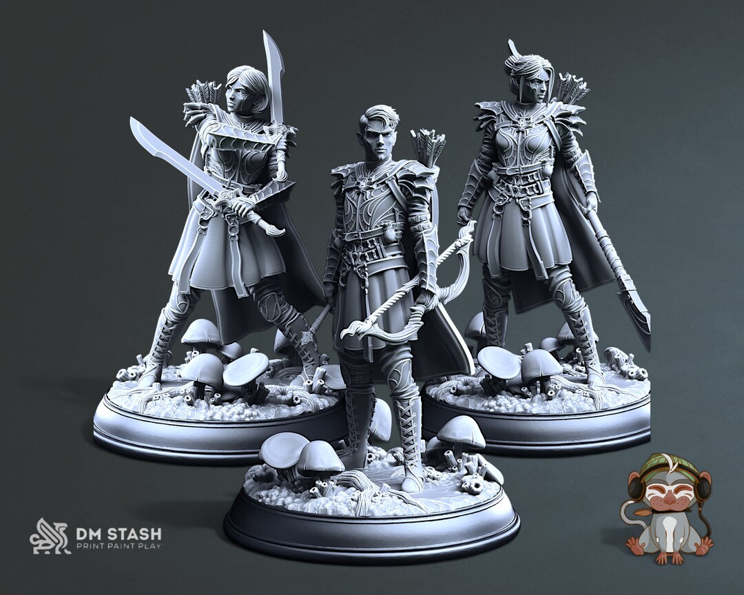 Drow Soldiers Dnd Miniature 3D Print for Painting, Dungeons and Dragons ...
