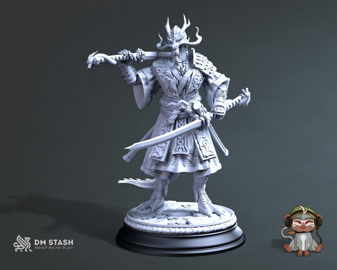 Ryuna, Eastern Dragonborn Fighter High Quality Dungeons and Dragons ...