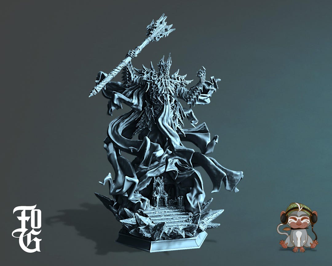 Shadow Emperor BBEG DnD Miniature 3D Print for painting, Dungeons and ...