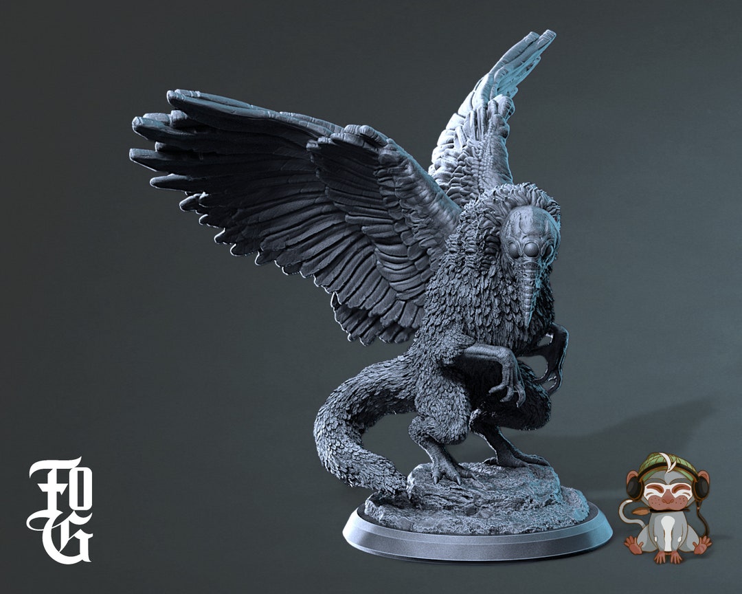 Crow Monster Dnd Miniature 3D Print for Painting, Dungeons and Dragons ...