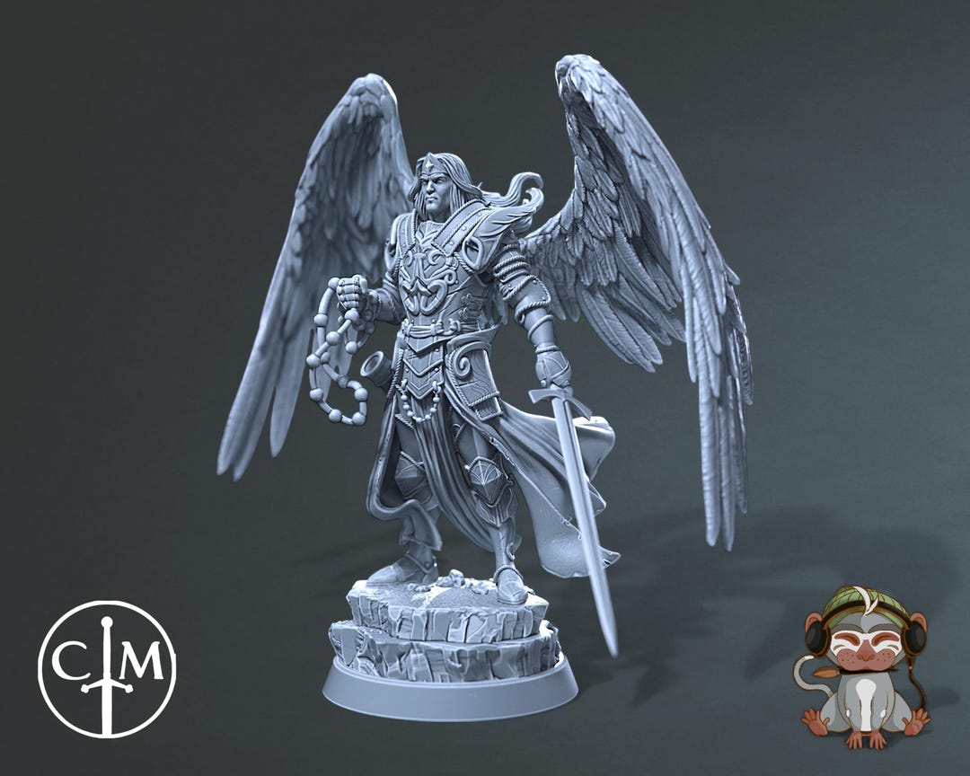 Aasimar, Herald of Faith Dnd Miniature 3D Print for Painting, Dungeons ...