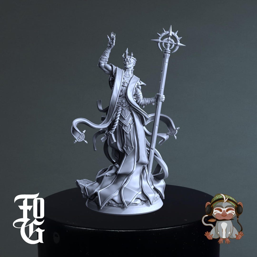 Rotten Bishop Cleric Dnd Miniature 3D Print for Painting, Dungeons and ...